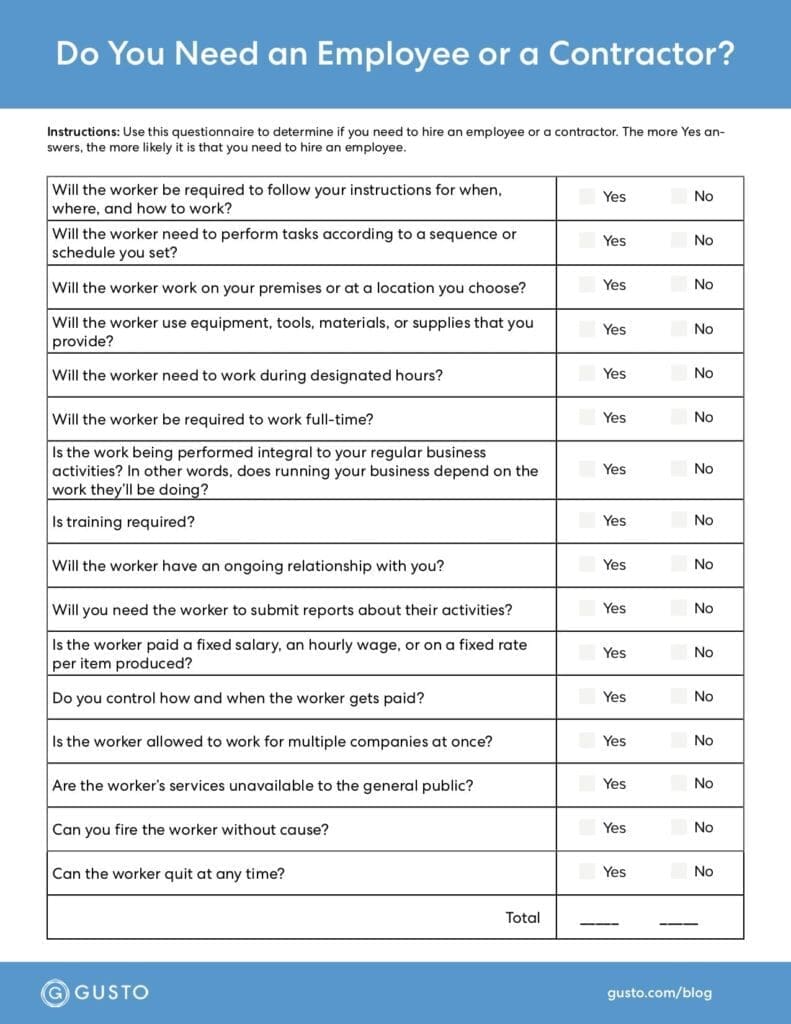 Should You Be Hiring an Employee or a Contractor? | Gusto