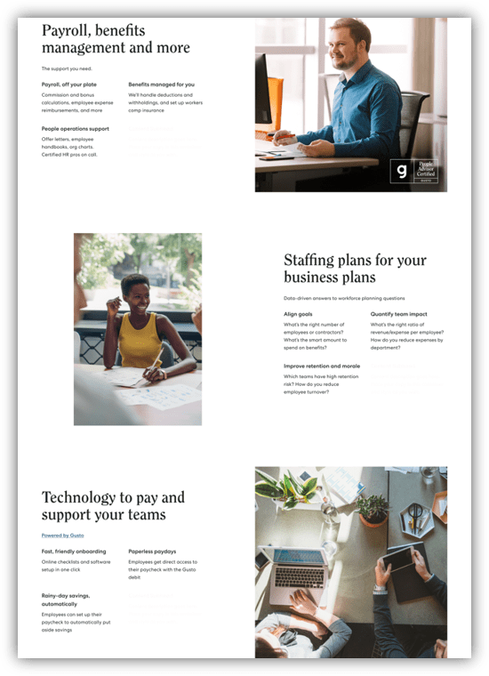 Win Clients Through a Strong People Advisory Web Page | Gusto