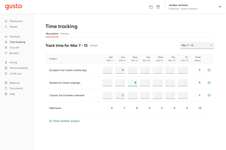 Employee Time Tracking Tools | Gusto